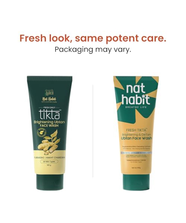 Ubtan Face Wash, Fresh Daily Tikta For Men & Women, Skin Brightening ...