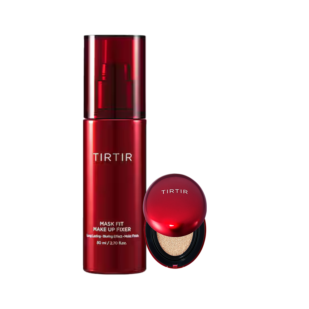 MASK FIT MAKE UP FIXER 80mL + MASK FIT RED CUSHION 4.5g 21N IVORY - maccaron