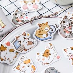 Hosa Cat Die-cut Sticker Set of 45 [WCBFE5C] (1) - maccaron