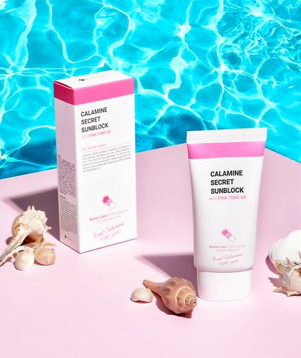 Calamine Secret Sunblock with Pink Tone-up SPF50+/PA++++ 50ml-Maccaron