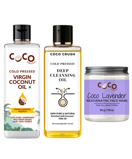 Natural Lavender Face Mask, Deep Cleaning Face Oil & Virgin Coconut Oil ...