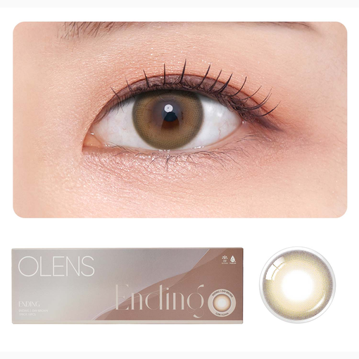 Daily Color Contact Lens - Ending Brown (0.00 Plano) - Premium Coloured ...
