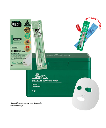 Cica Daily Soothing Mask+Reti-A Reedle Shot 100 Stick - maccaron