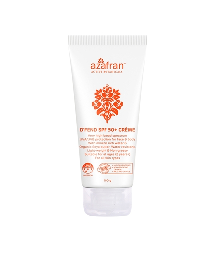 Azafran D’fend SPF 50 Non-toxic plant-based sunscreen | Maccaron