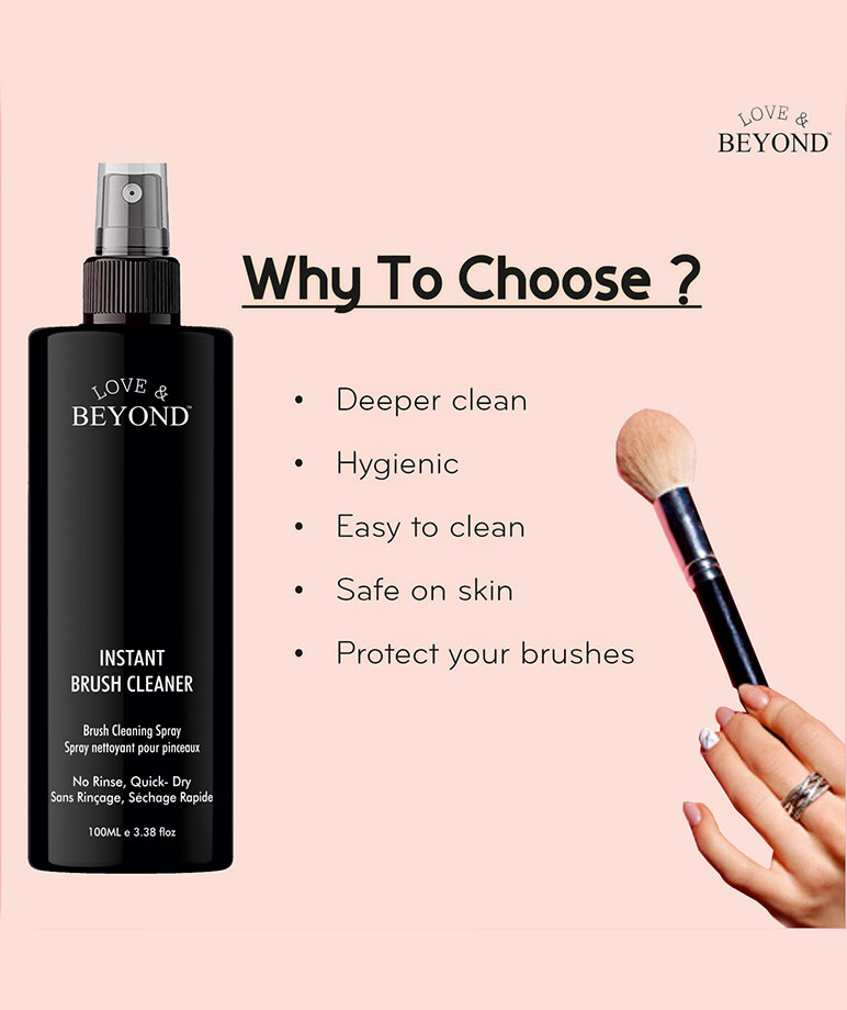 Love Beyond Instant Make Up Brush Cleaner Spray Quick and Effortless Solution for Washing and Drying Brushes and Sponges 100ml maccaron